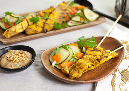 Thai Chicken Satay with Cucumber Salad | Nakano Flavors